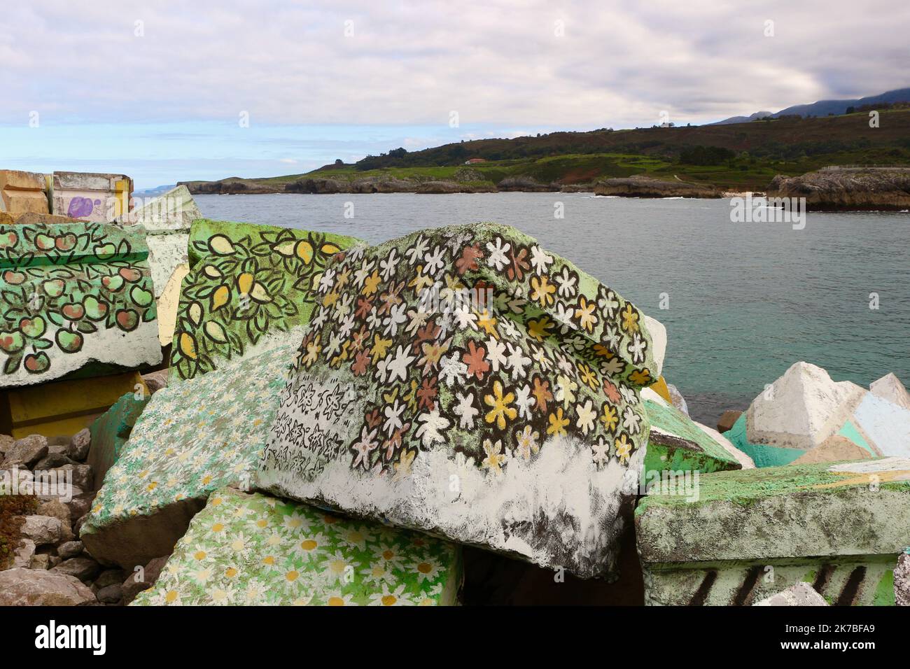 Wave dissipating concrete blocks Cubes of Memory painted by Agustin ...