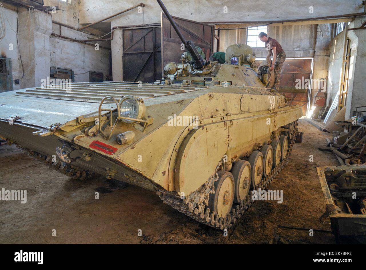 ©Gilles Bader/MAXPPP - MARTUNI 20/10/2020 Char BMP2 et engins blindés ...