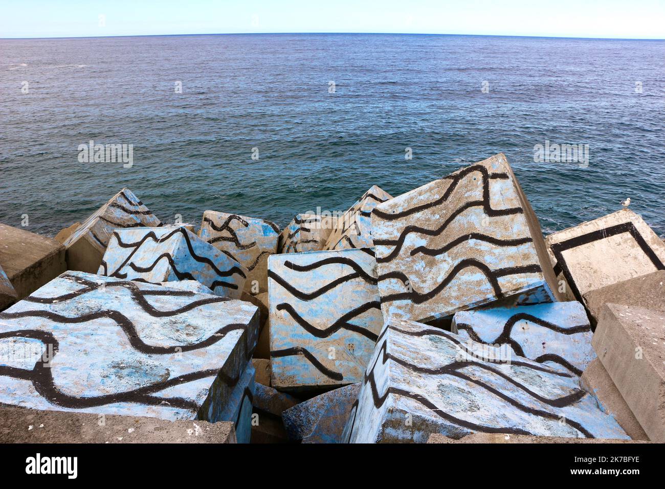 Wave dissipating concrete blocks Cubes of Memory painted by Agustin ...