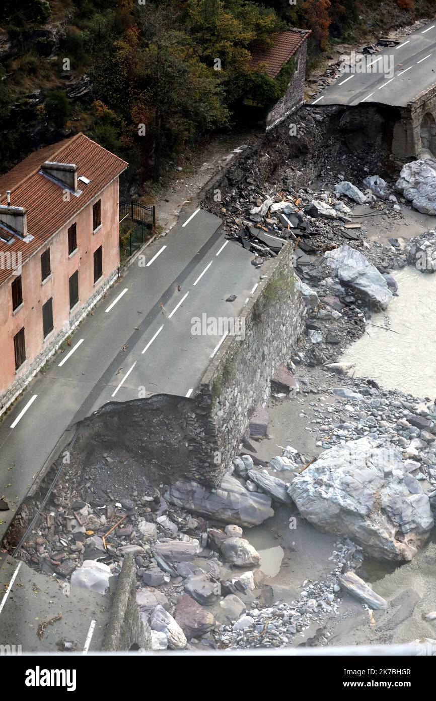 ©PHOTOPQR/NICE MATIN/Eric Ottino ; Nice ; 27/10/2020 ; Suite tempête Alex haute Roya - Tende St ...