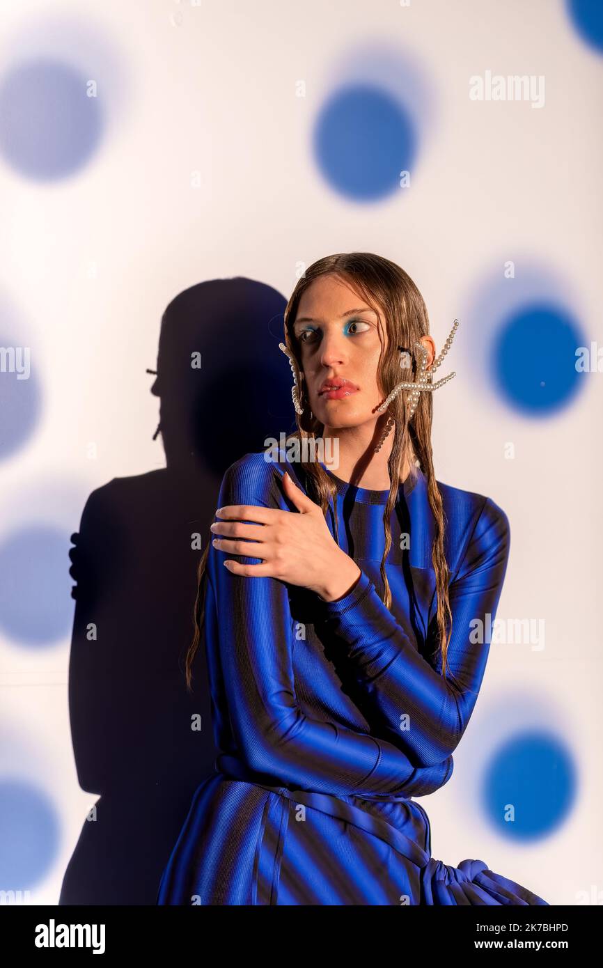 Melbourne, Australia, 10 October, 2022. A model dressed in a design by ...