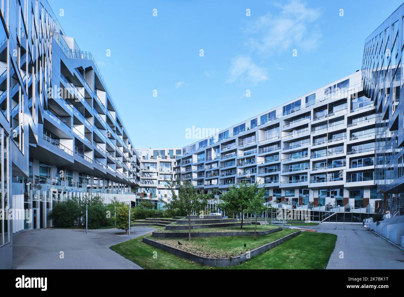 Copenhagen, Denmark - Sept 2022: View of the 8 House building, designed ...
