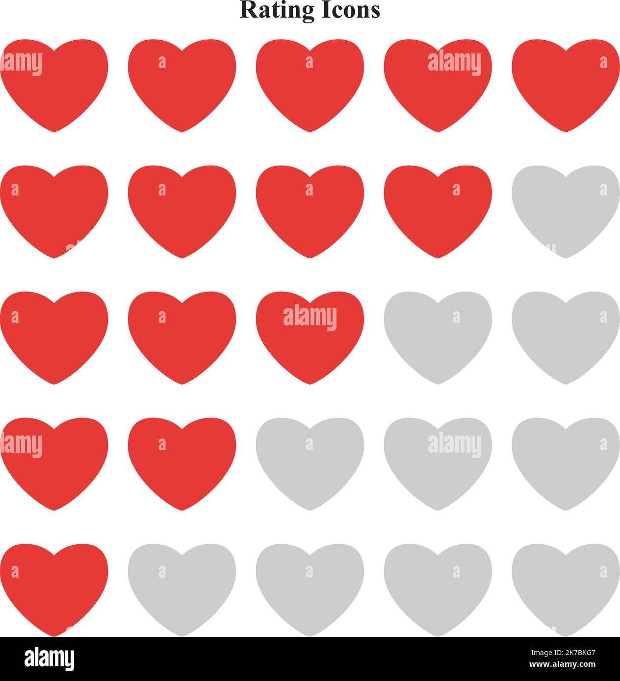 Rating made of red hearts low and high Stock Vector Image & Art - Alamy