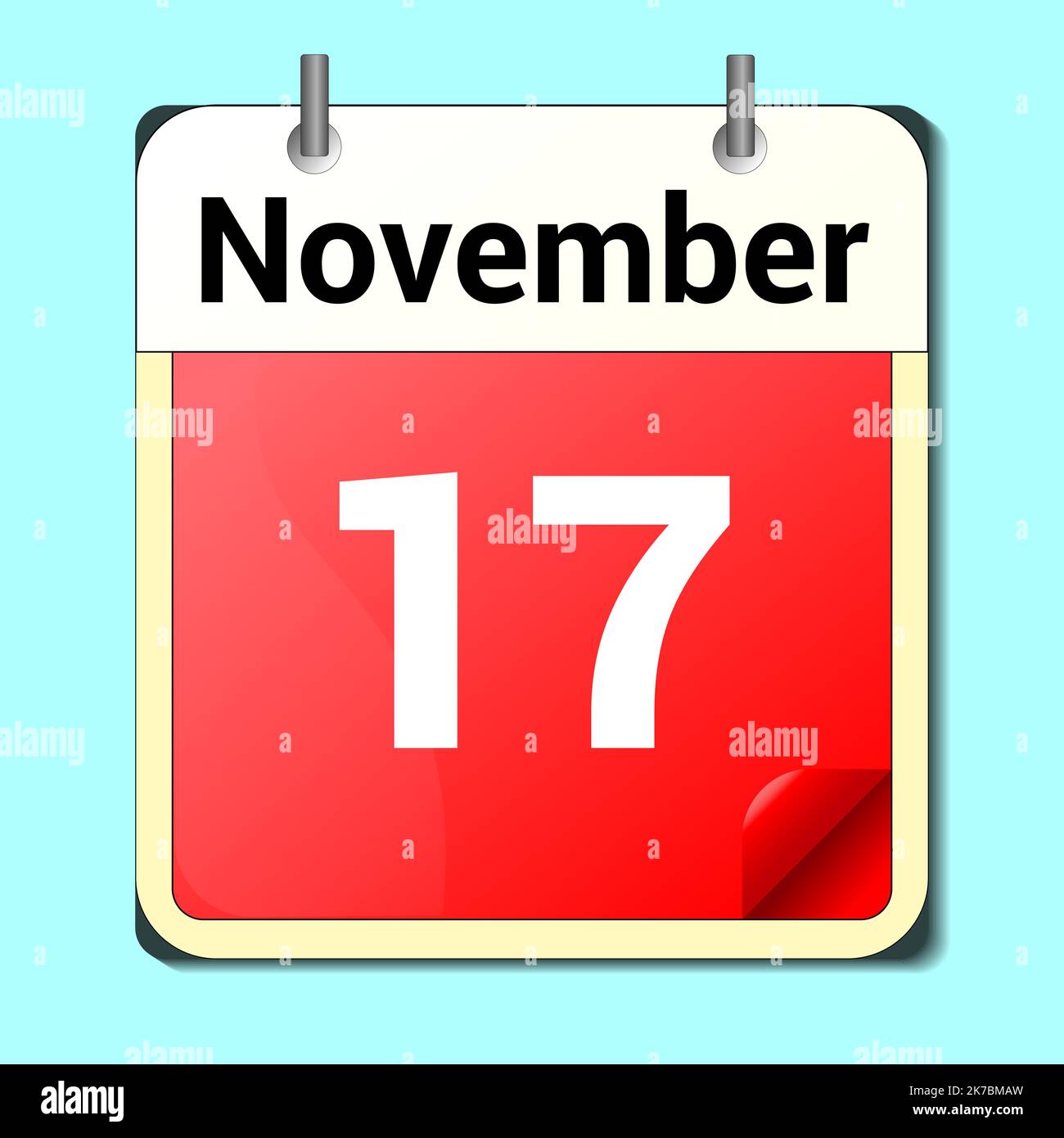 day on the calendar, vector image format, November 17 Stock Vector ...