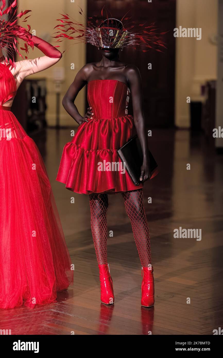 Melbourne, Australia, 10 October, 2022. Models dressed in a designs by ...