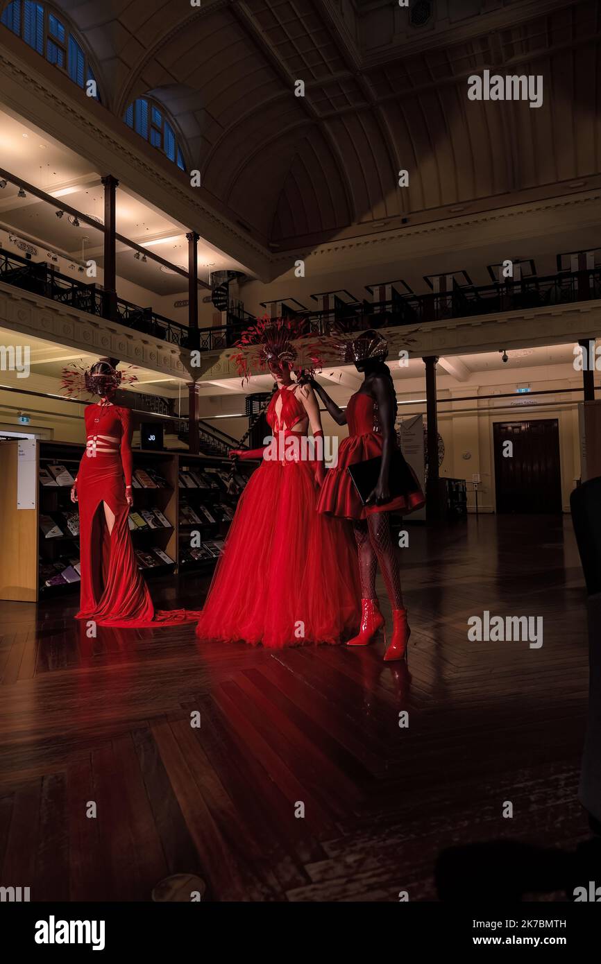 Melbourne, Australia, 10 October, 2022. Models dressed in a designs by ...