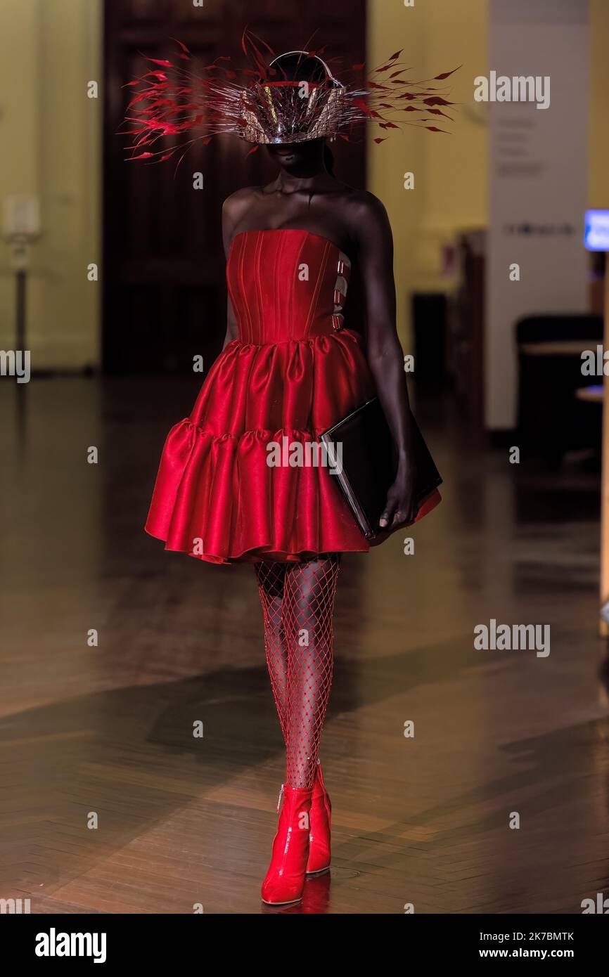 Melbourne, Australia, 10 October, 2022. Models dressed in a designs by ...