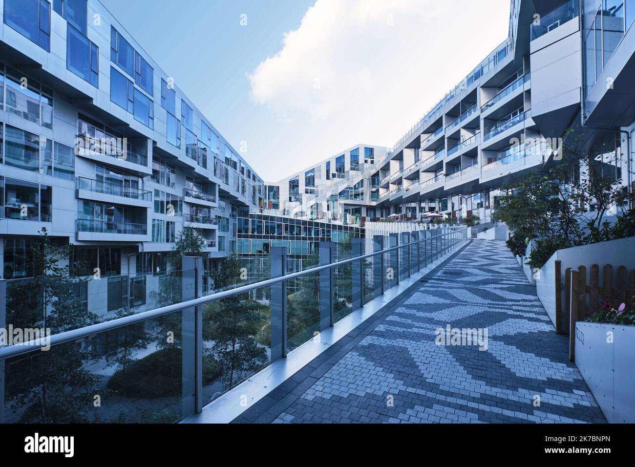 Copenhagen, Denmark - Sept 2022: View of the 8 House building, designed ...