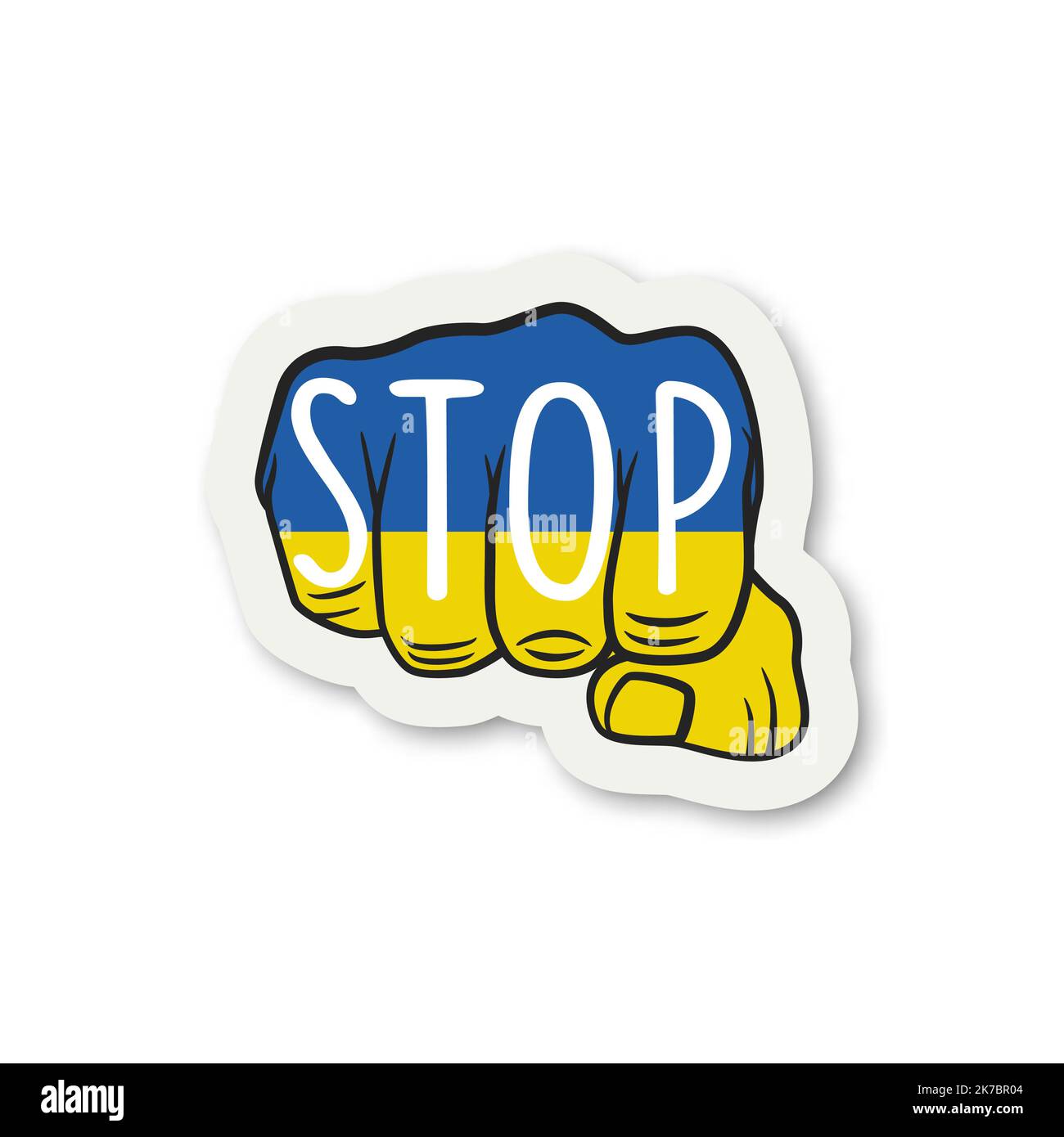 Stop War. Anti War Call with Protest Symbol, Clenched Fist. Ukranian ...