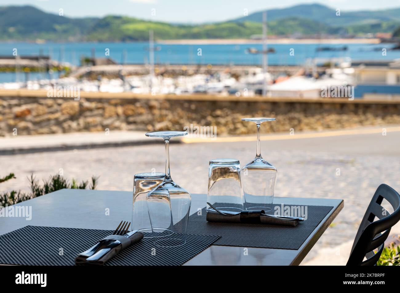 Interior of fish restaurant in Getaria, small fisherman's village in ...