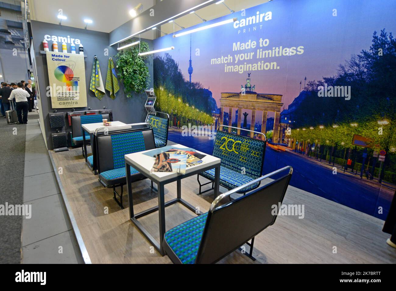 Train and bus seat moquette fabric displays by the UK company Camira on ...