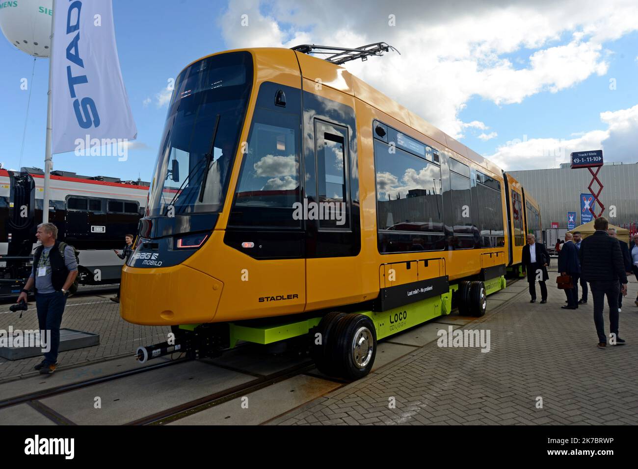 The new Stadler Rail Tina Tram low floor acessible tram on display at ...