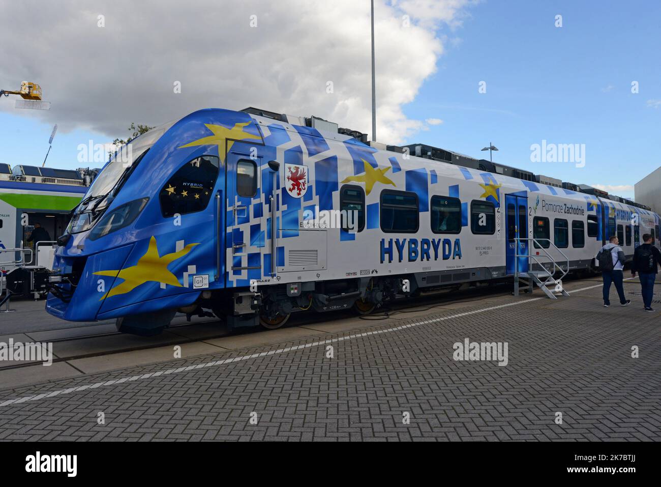 The Newag Impuls 2 Hydrid EMU Hybryda train on display at Innotrans ...