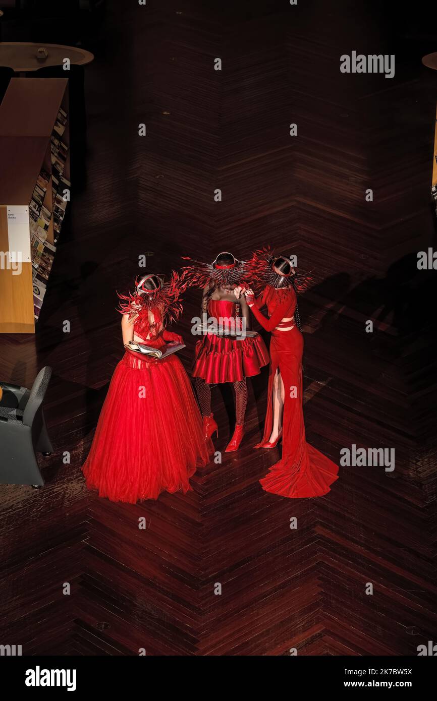Melbourne, Australia, 10 October, 2022. Models dressed in a designs by ...