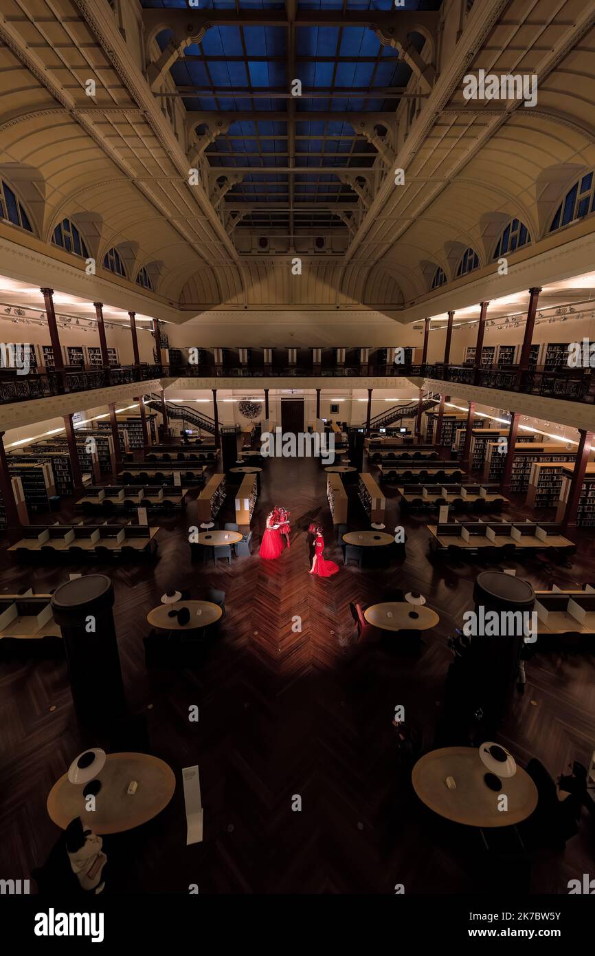 Melbourne, Australia, 10 October, 2022. Models dressed in a designs by ...