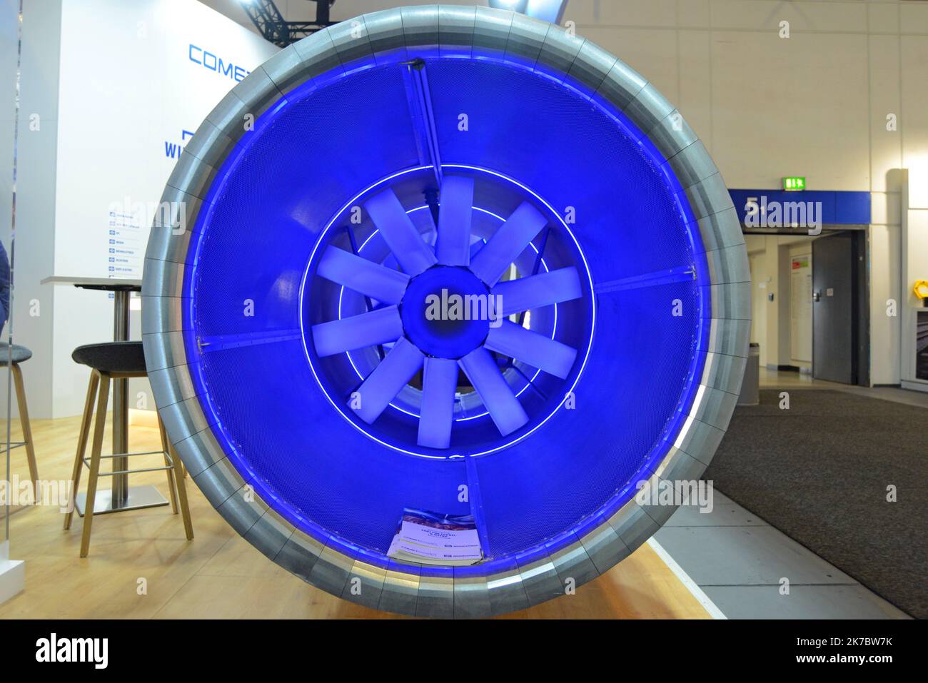 A large railway tunnel ventilation fan on display at the Comet Fans ...