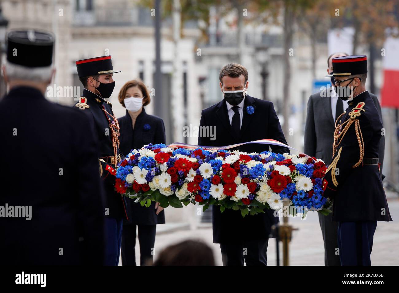 ©Thomas Padilla/MAXPPP - 11/11/2020 ; Paris, FRANCE ; LE PRESIDENT DE ...