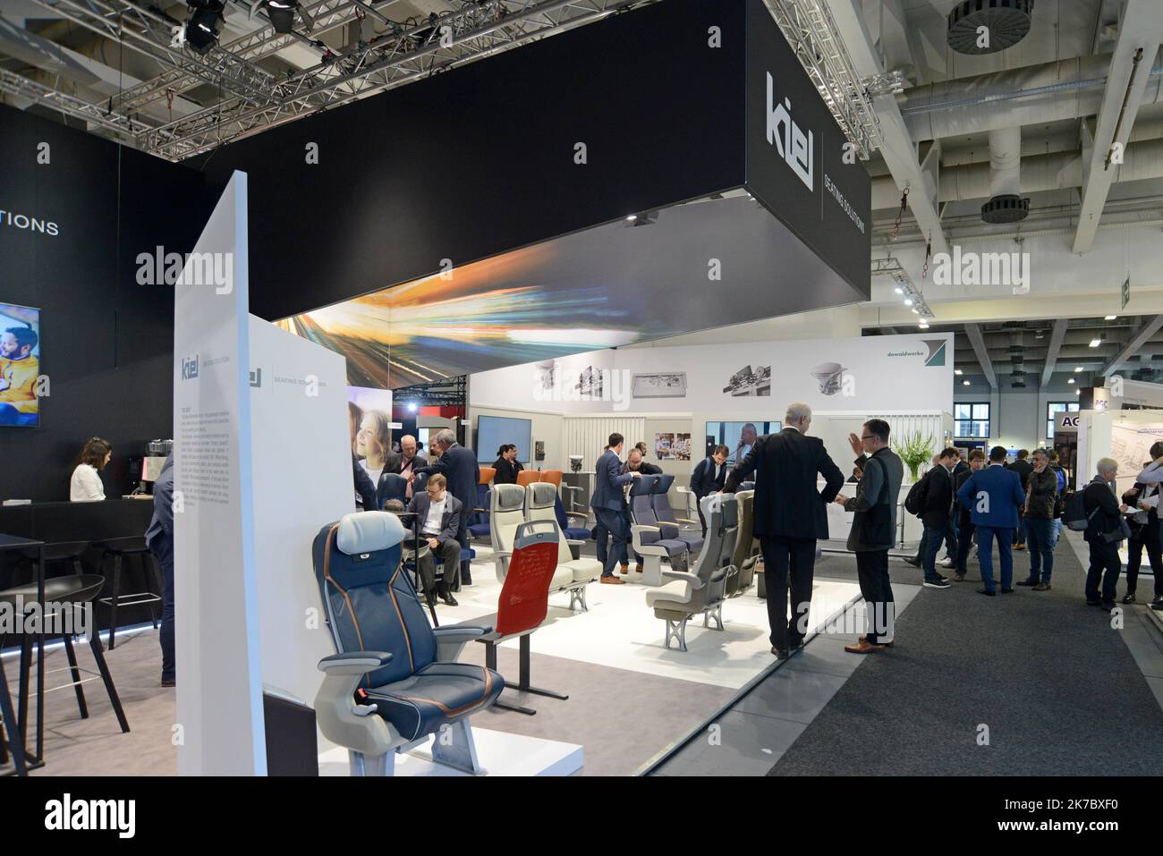 A view of the Kiel seating stand in the exhibition halls at Innotrans, international transport ...