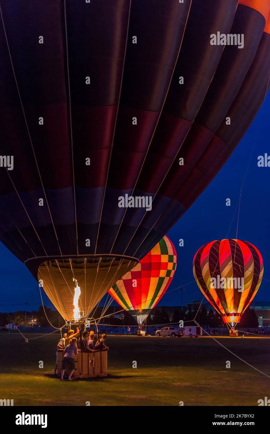 Hot air balloons in flight Stock Photo - Alamy