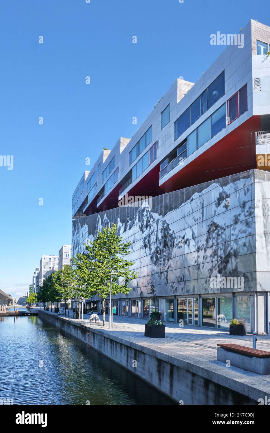 Copenhagen, Denmark - Sept 2022: Mountain shaped Housing building ...