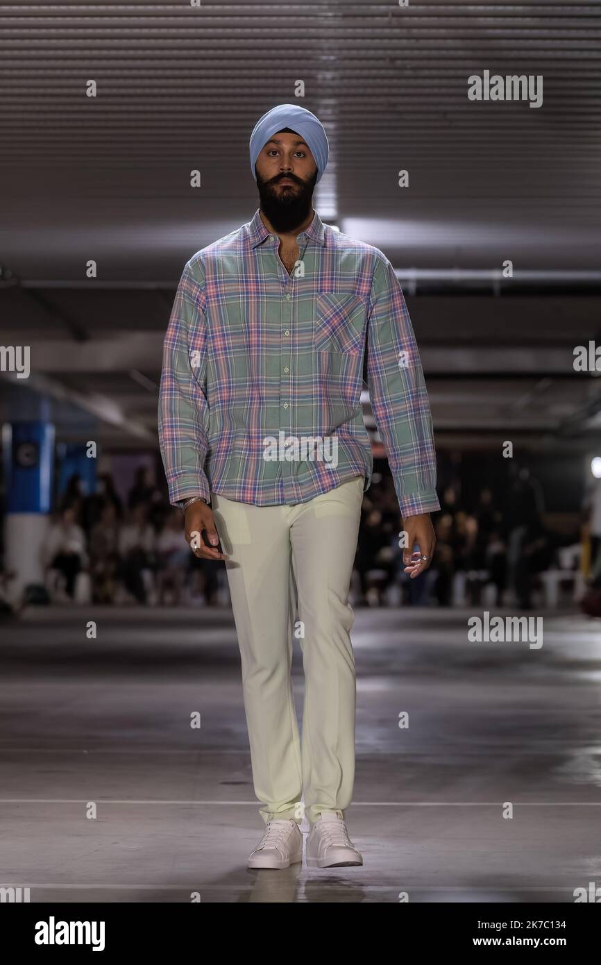 Melbourne, Australia, 14 October, 2022. A male model walks the runway ...