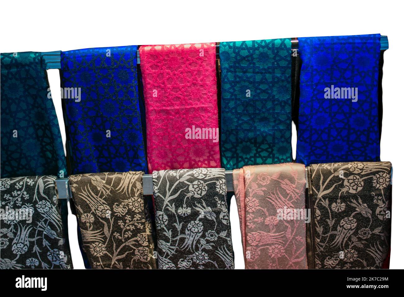 Sale of textiles on the Turkish market Stock Photo - Alamy