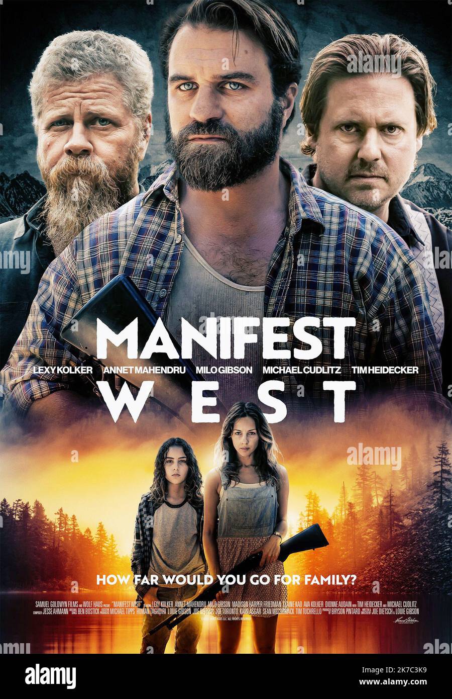 MANIFEST WEST, US poster, from left: Michael Cudlitz, Milo Gibson, Tim ...