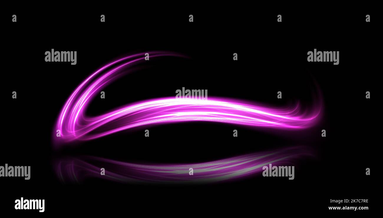 Abstract light lines of movement and speed in purple. Light everyday ...