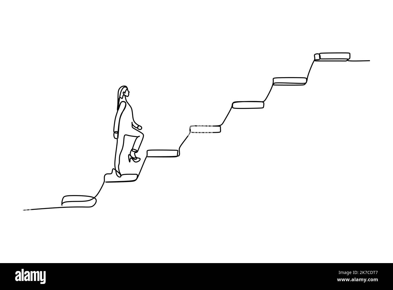 Continuous drawing stairs Stock Vector Images - Alamy