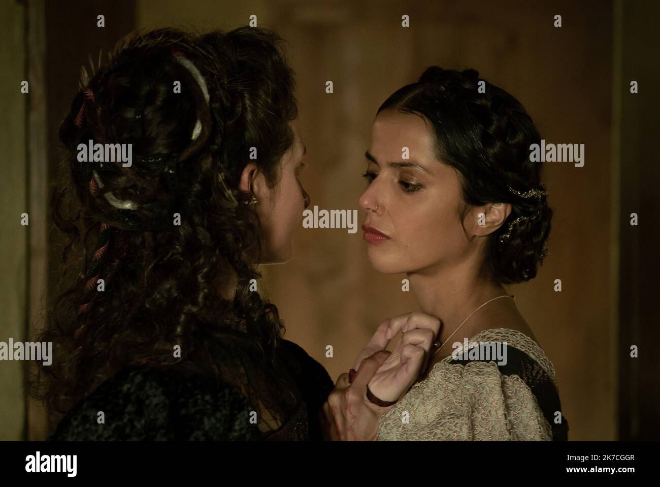 THE SERPENT QUEEN, from left: Ruby Bentall as Angelica, Amrita Acharia ...