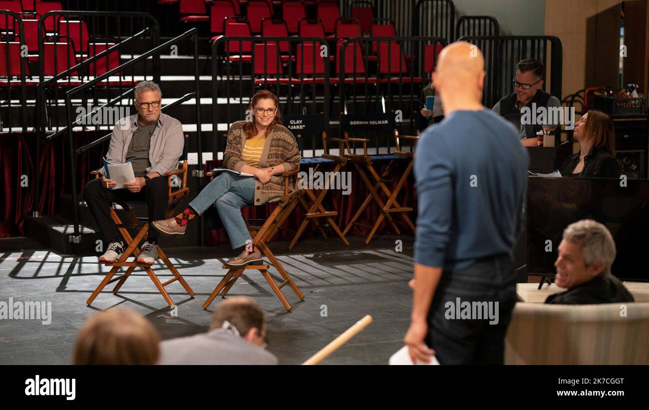 REBOOT, back from left: Paul Reiser, Rachel Bloom, standing: Keegan ...