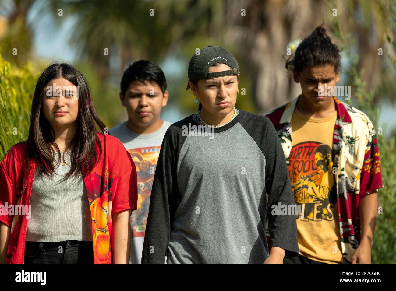 RESERVATION DOGS, from left: Devery Jacobs, Lane Factor, Paulina Alexis ...