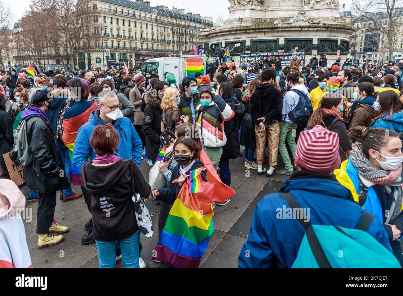 ©Christophe Petit Tesson/MAXPPP - 31/01/2021 ; PARIS ; FRANCE - Des ...