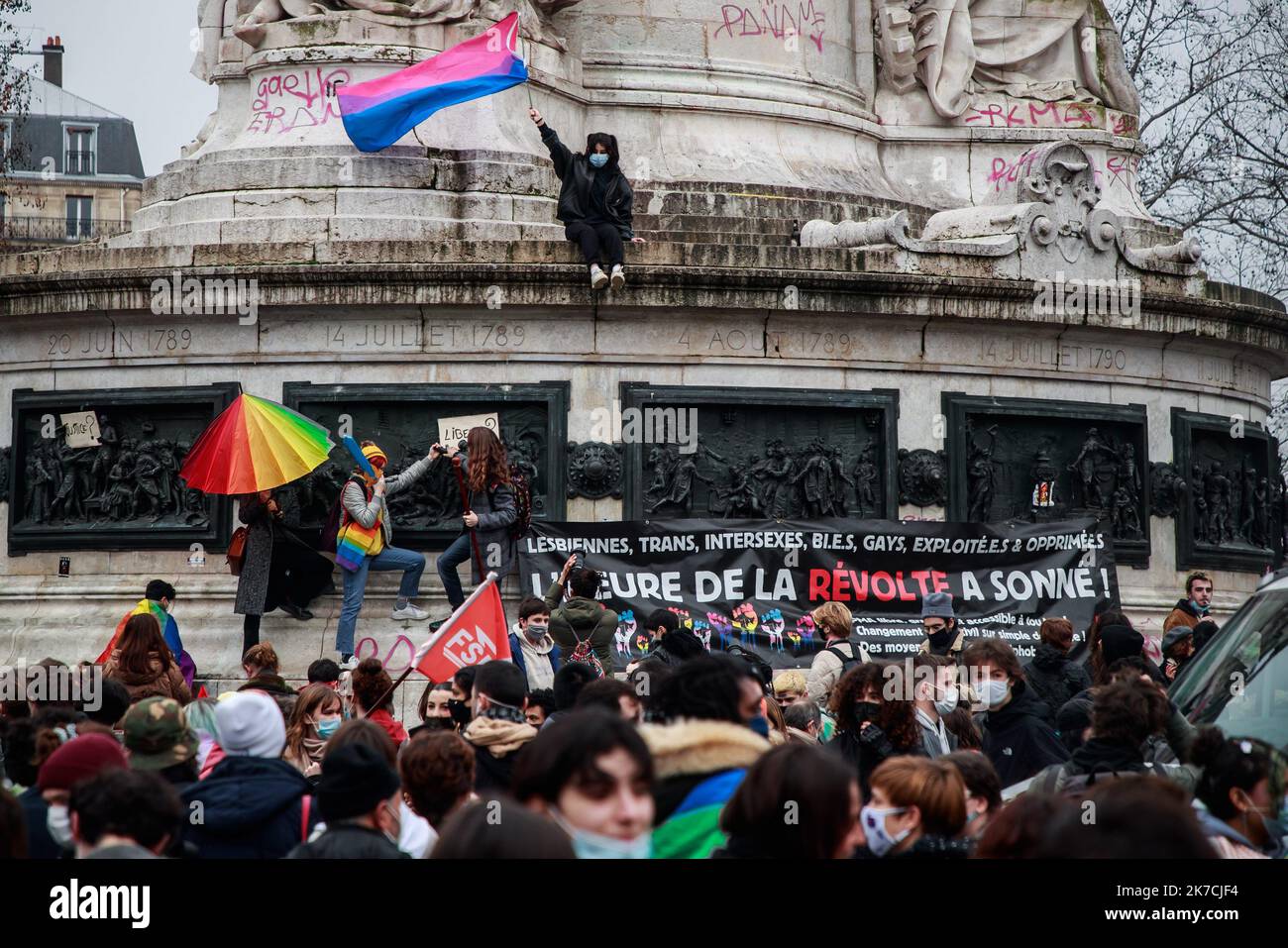 ©Christophe Petit Tesson/MAXPPP - 31/01/2021 ; PARIS ; FRANCE - Des ...