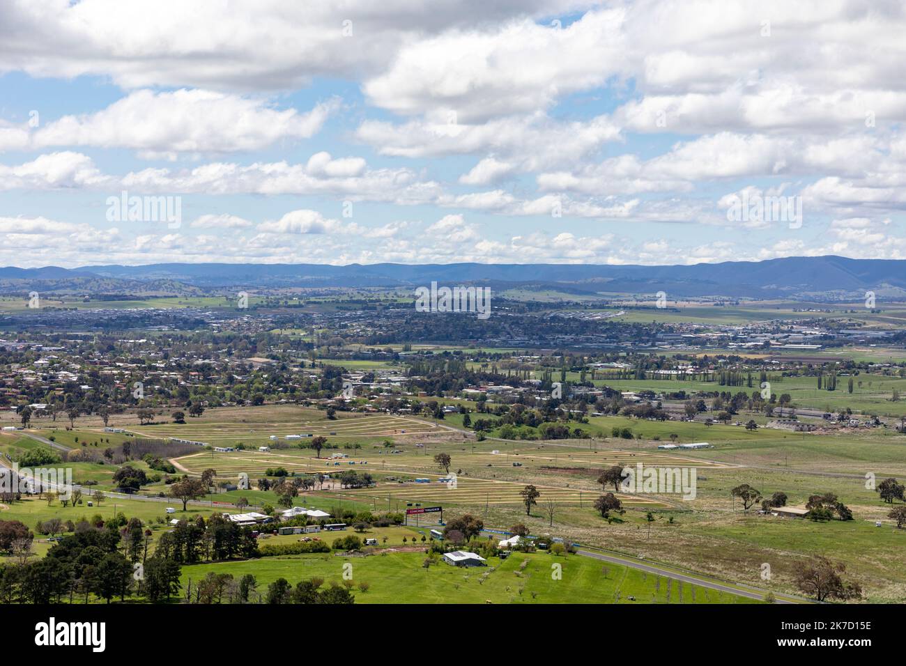 Bathurst, elevated view of surrounding countryside from Mount Panorama ...