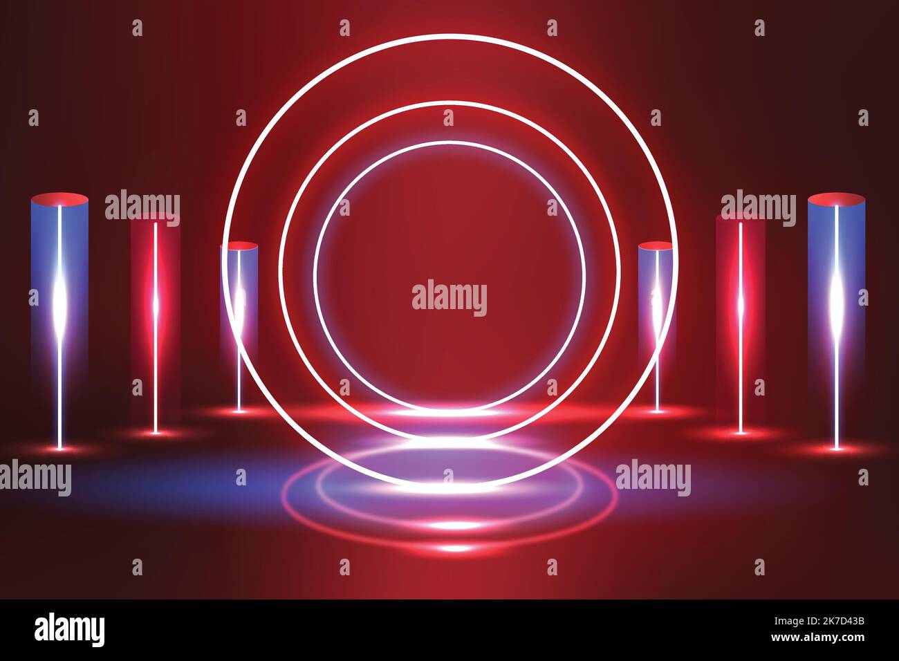 realistic neon lights lines background vector design illustration Stock ...