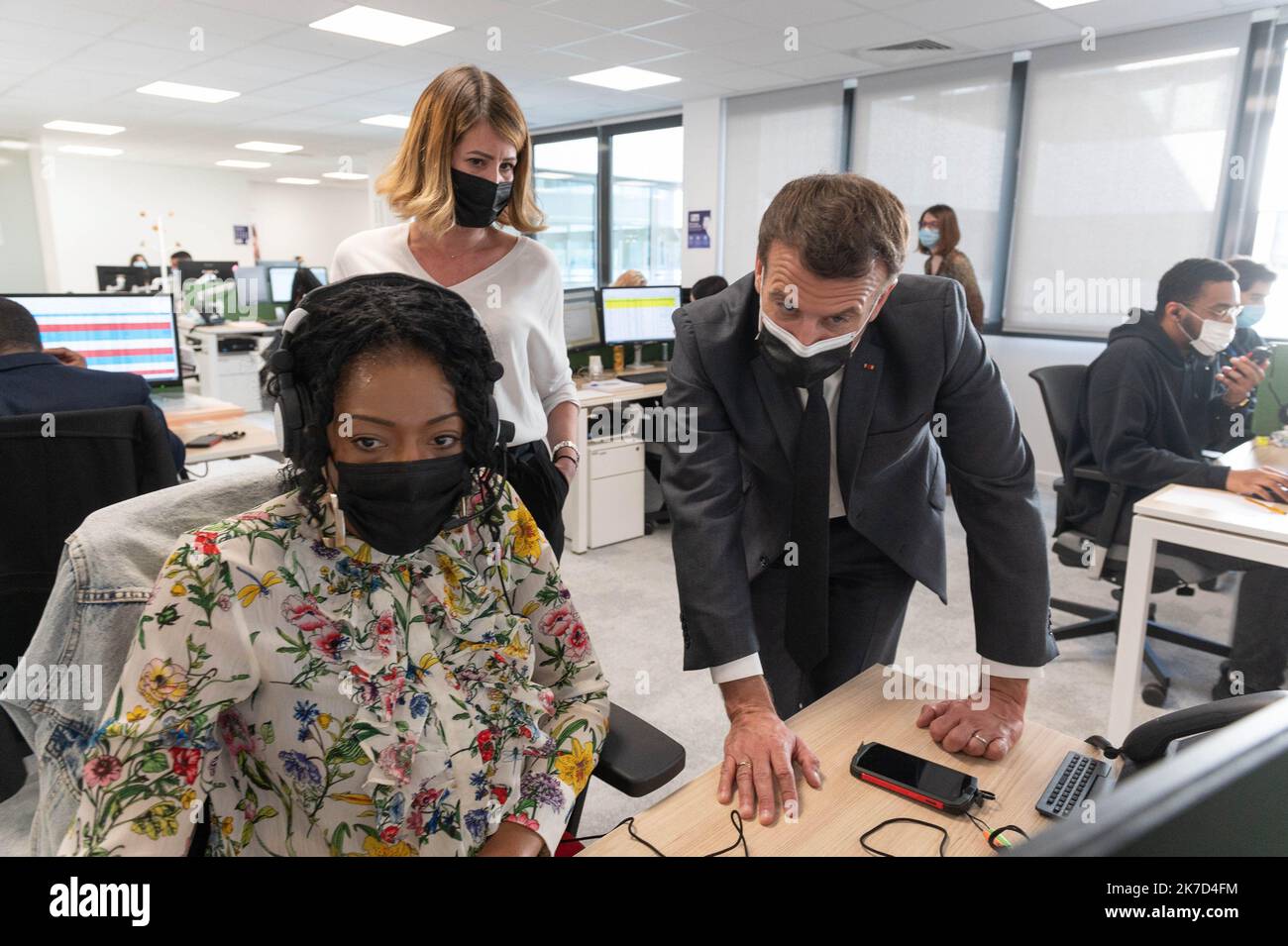 @ Pool/ Jacques Wit/Maxppp, France, paris, 2021/03/29 Emmanuel Macron ...