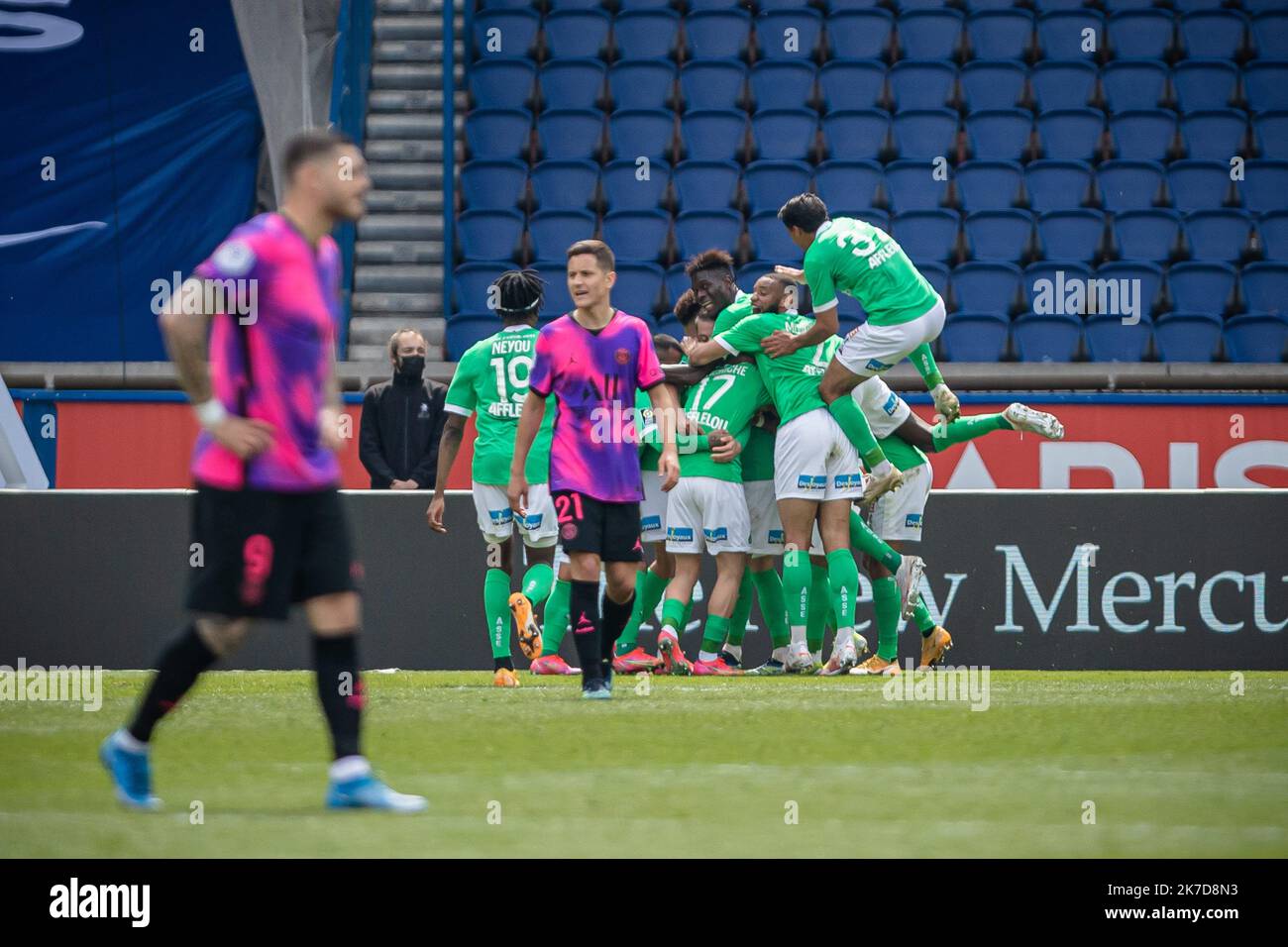 Aurelien Morissard / IP3; Saint-Etienne's team celebrates a goal during ...