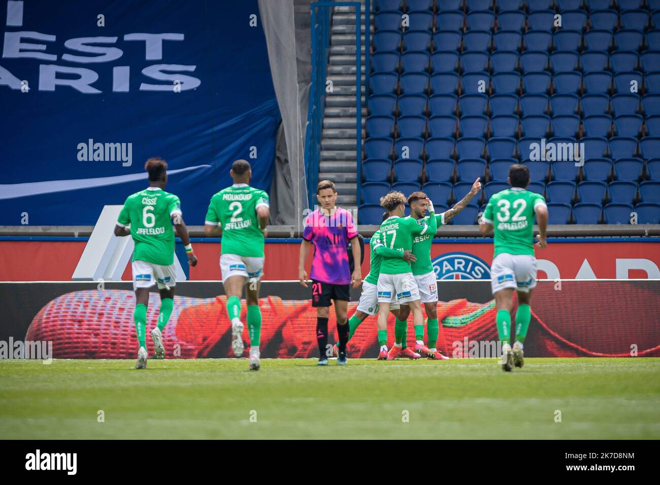 Aurelien Morissard / IP3; Saint-Etienne's team celebrates a goal during ...