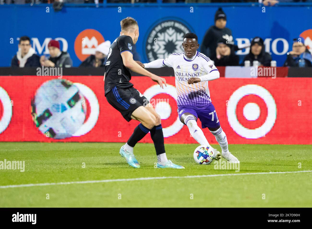 October 16, 2022: Orlando City Ivan Angulo (77) controls the ball ...