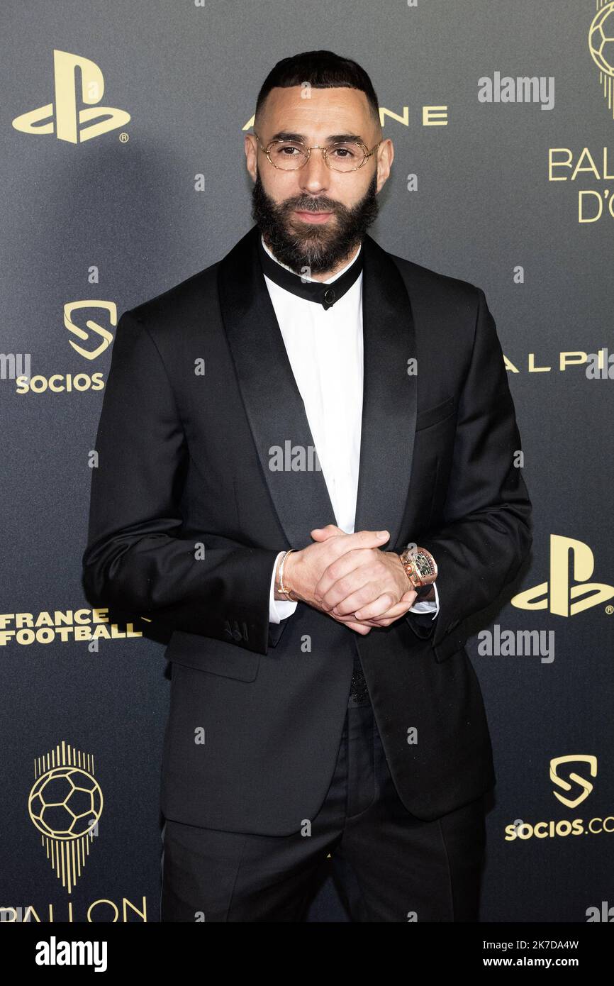Karim Benzema of Real Madrid arrives at the Ballon dOr 2022 Ceremony at ...