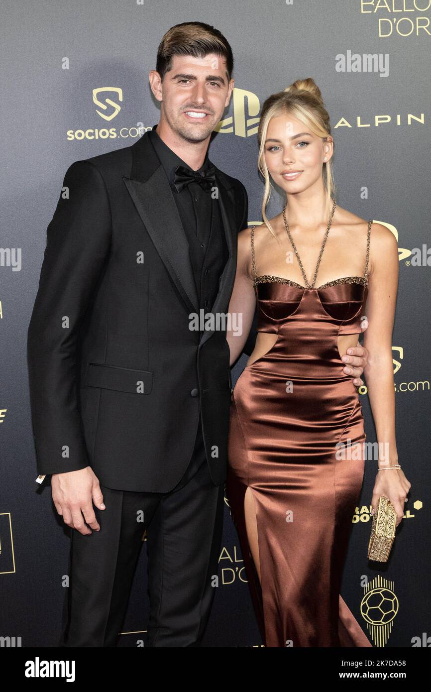 Thibaut Courtois and his wife Mishel Gerzig arrive at the Ballon dOr ...