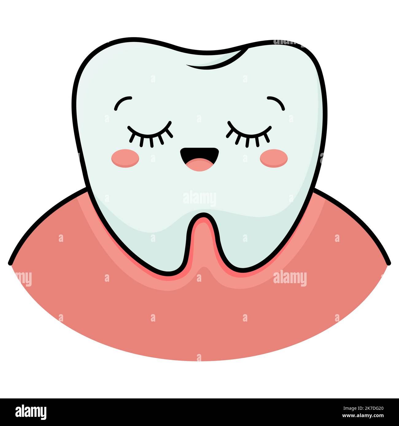 Cartoon tooth illustration. Happy sleeping tooth. Vector illustration ...