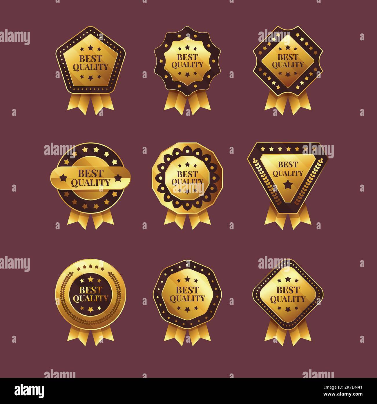 Golden crown highest quality labels collection icons satisfaction ...