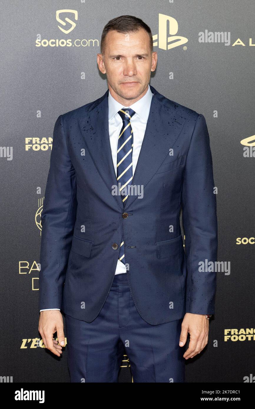 Paris, France. 17th Oct, 2022. Andriy Shevchenko arrives at the Ballon ...