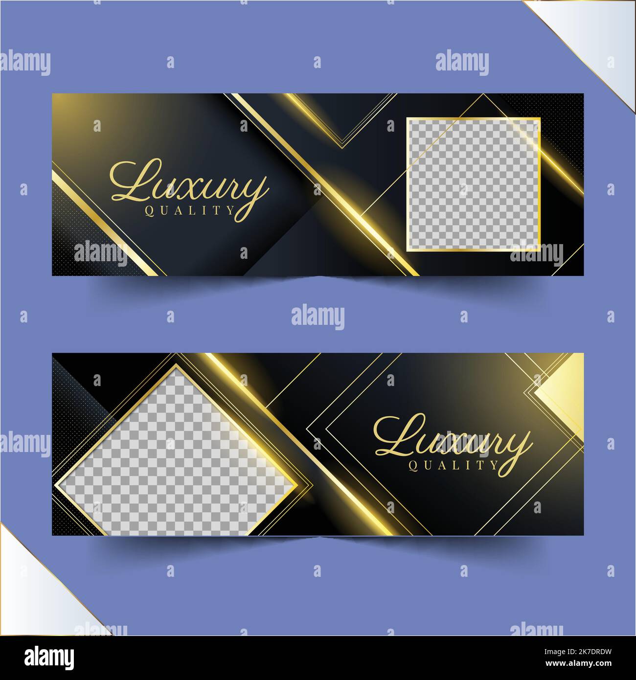gradient golden luxury banners set with photo vector design ...