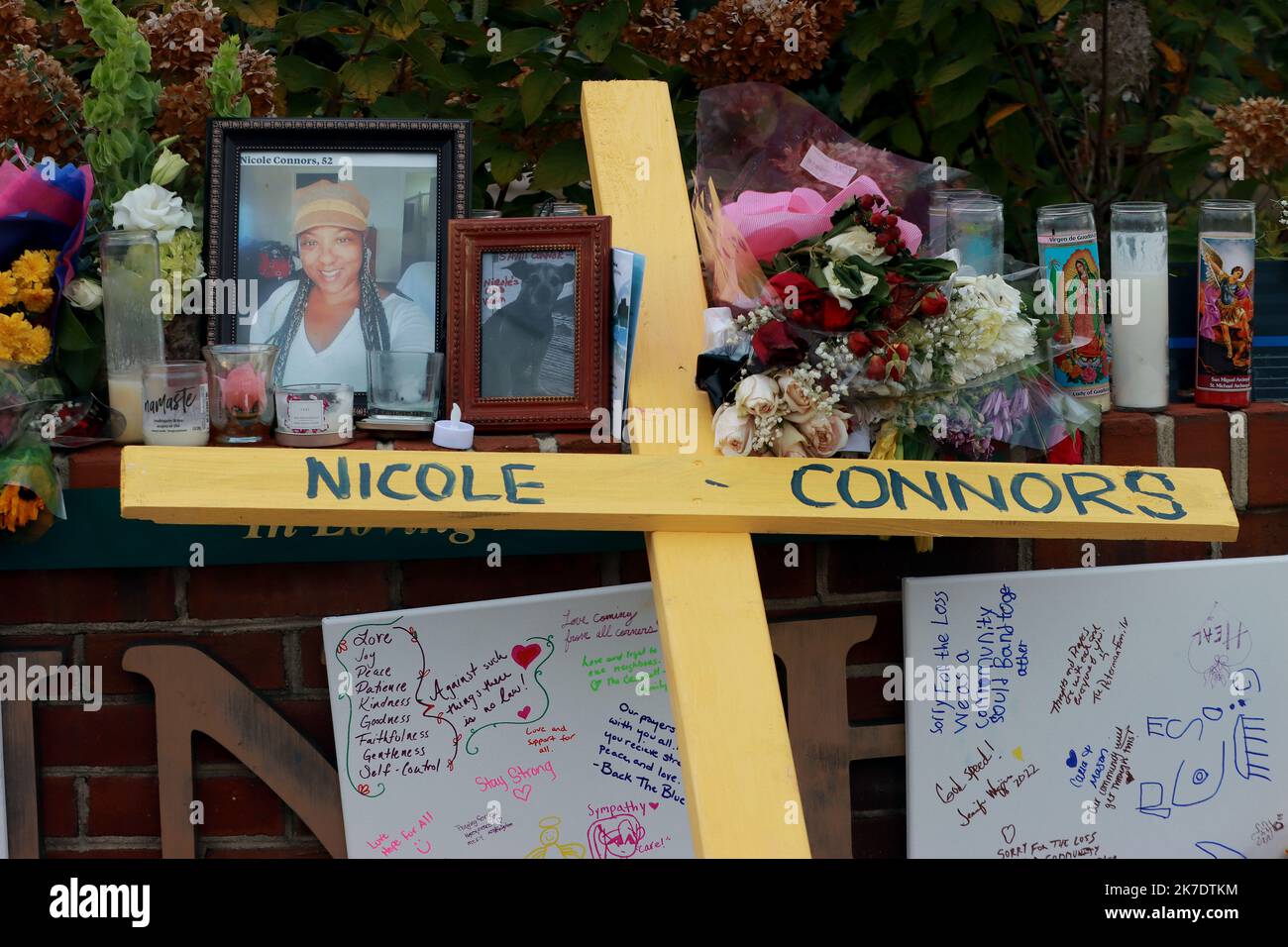 Raleigh, North Carolina, USA. 17th Oct, 2022. A growing memorial at the ...