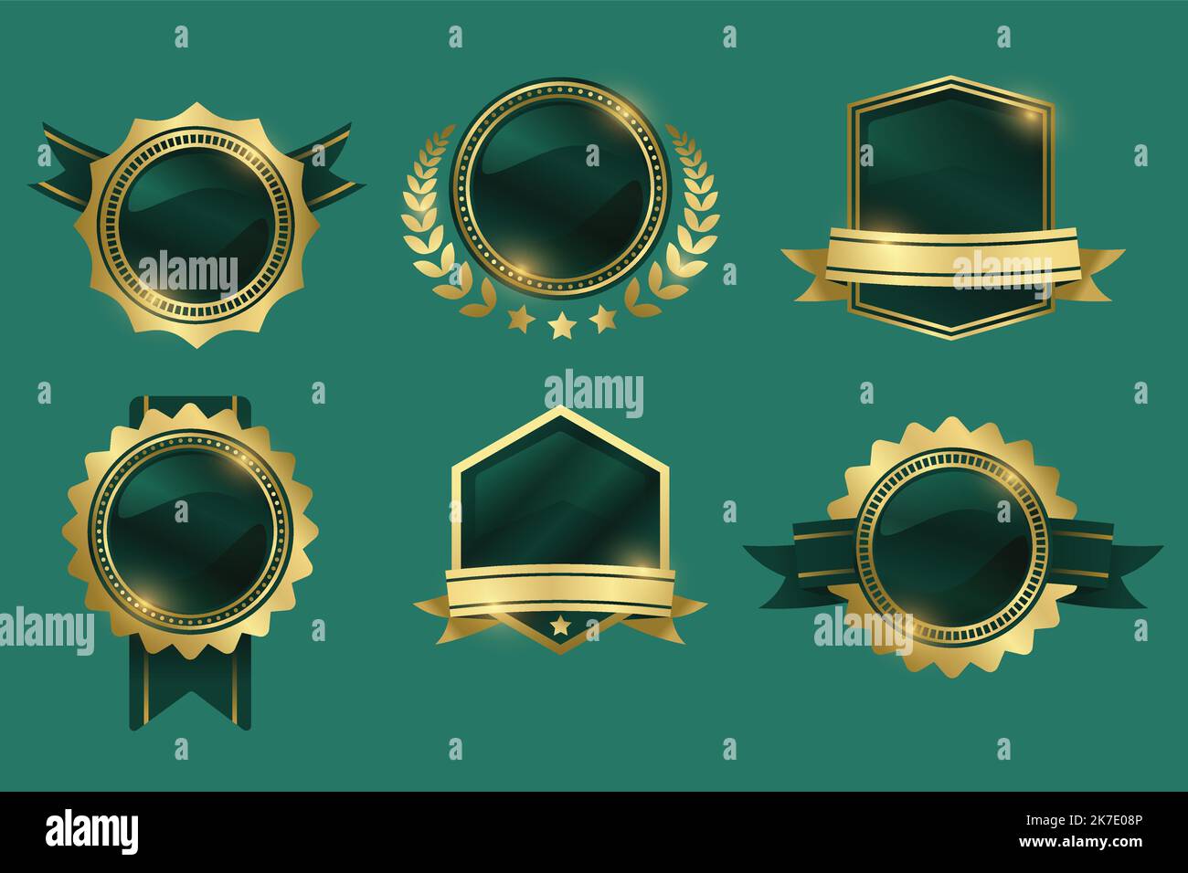 Golden crown highest quality labels collection icons satisfaction ...