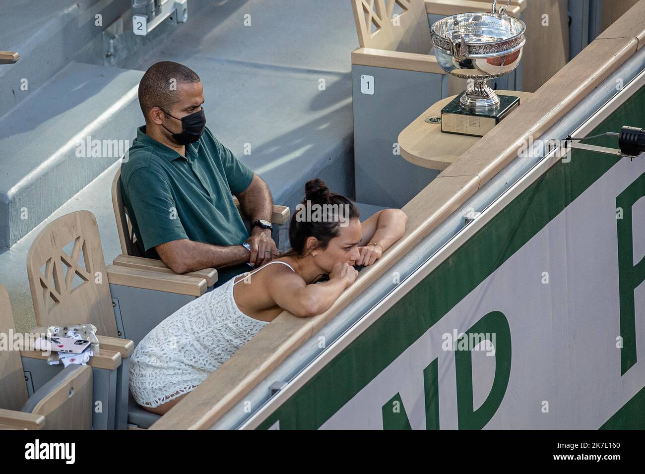 Aurelien Morissard / IP3 ; Alize Lim and Tony Parker attend the men's ...