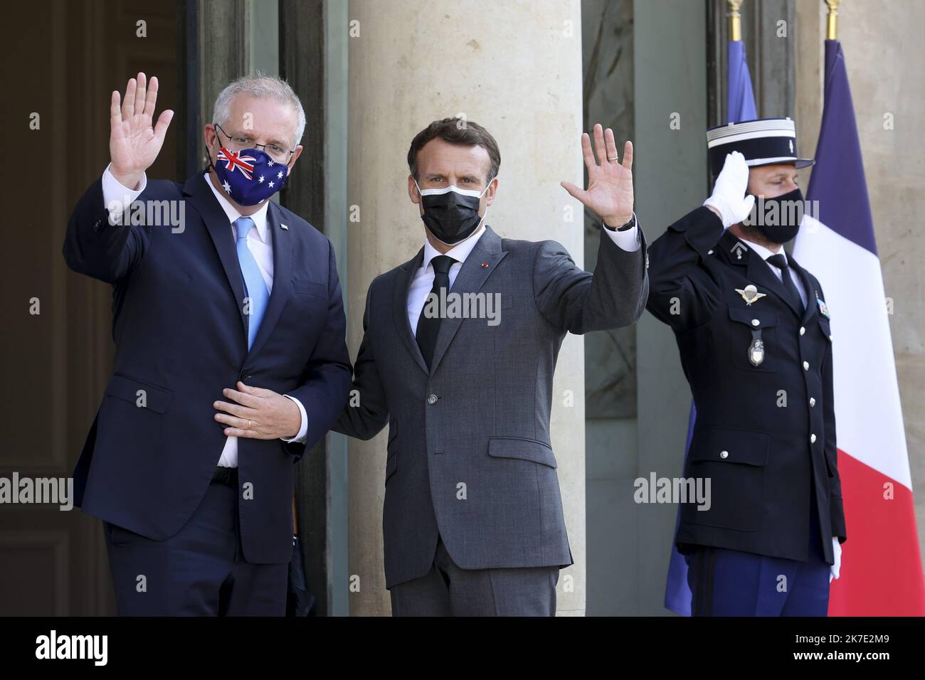 ©Sebastien Muylaert/MAXPPP - French President Emmanuel Macron poses ...